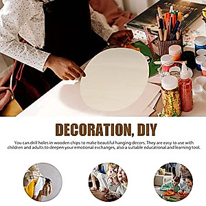 SEWACC Homemade Ornaments 10pcs Unfinished Hanging Wood Sign Oval Blank Door Plaque DIY Wood Chips Banners Garden Decorations for Wall Door Window 14x27CM Woodsy Decor