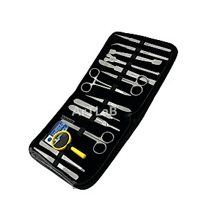 New Premium Stainless Steel Biology Lab/Anatomy/Medical Student Dissection Kit Set - Scalpel Knife Handle,Blades, Forceps, Scissors and Tweezers- Medical Students and Veterinary (Set of 34 Each)