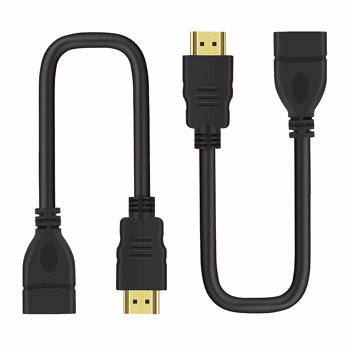 LANMU HDMI Extender, HDMI Extension Cable Male to Female 18Gbps High Speed 4K Extender Cord Adapter Compatible with Roku/Fire TV Stick,Chromecast, PS4/PS5,Nintendo Switch (1FT, 2Pack)