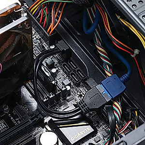 MZHOU SATA USB Extension Cable - USB 3.0 Motherboard Front 19 Pin Male to Female Extension Cable High-Speed Connection (The Interface Faces Outward)