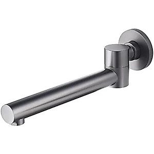 Kitchen Tap Bathroom Basin Faucet Tap, Mixer Swivel Spout Accessories Wall Mounted Water Outlet Black Grey Brass Bathtub Faucet Bibcock (Color : Nero, Size : 1), Vessel Basin Faucet