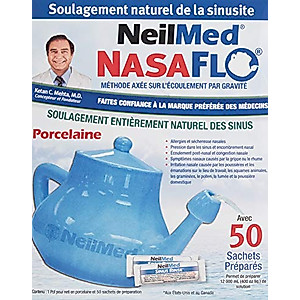 NeilMed Nasaflo Porcelain Neti Pot, 50 Count (packaging may vary)