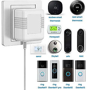 MEROM 24V 500mA 26ft C Wire Transformer Adapter Compatible with Nest/Ecobee/Sensi/Honeywell Thermostat, Nest Hello Doorbell/Ring Door Bell Power Supply