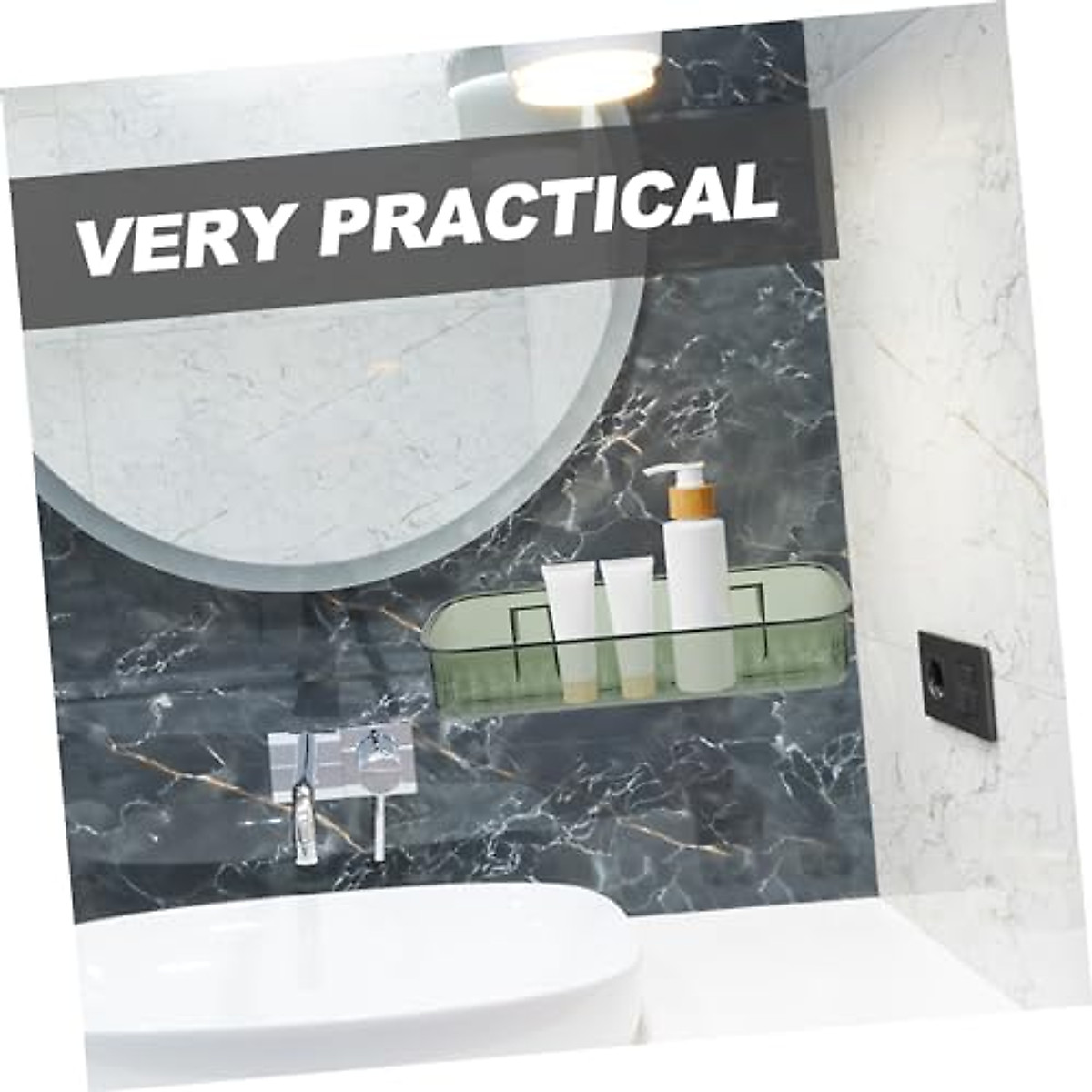 BRIGHTFUFU Bathroom Storage Box Kitchen Storage Wall Organizer Shower Wall-mounted Rack Bathroom Organizer Wall-mounted Bathroom Holder Storage Organizer Toilet Storage Rack Storage Stand