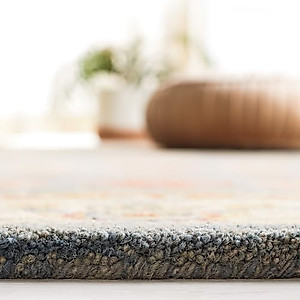 SAFAVIEH Anatolia Collection Area Rug - 8' x 10', Light Blue & Ivory, Handmade Traditional Oriental Wool, Ideal for High Traffic Areas in Living Room, Bedroom (AN544D)