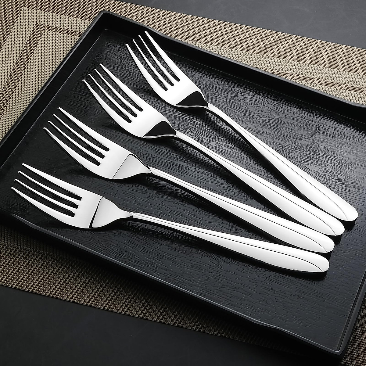 Anbers 8 Piece Large Serving Forks, Stainless Steel Buffet Banquet Serving Forks