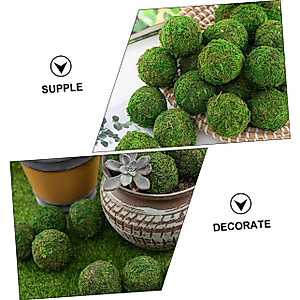 Abaodam Wedding Mossy Balls 2pcs Artificial Home Decor Artificial Green Plant Fake Mossy Balls Floral Mosses Ball Decoration Fake Moss Balls Decorative Moss Balls Grass Ball Wedding Foam
