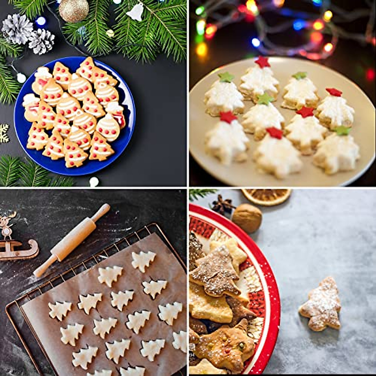 Christmas Tree Silicone Molds 140 Cavity Mini Gummy Mold Food Grade Dog Treat Molds for Christmas Gummy, Candy, Chocolate, Biscuit, Jelly, Dog Cookie