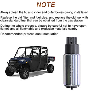 FOKES The high-performance Fuel Pump with Strainer and 43PSI Pressure Regulator Compatible with Polaris Ranger 500 700 800 (2006-2013) Replaces 2521121, 2520864, 2204306, 1240382, 1240239