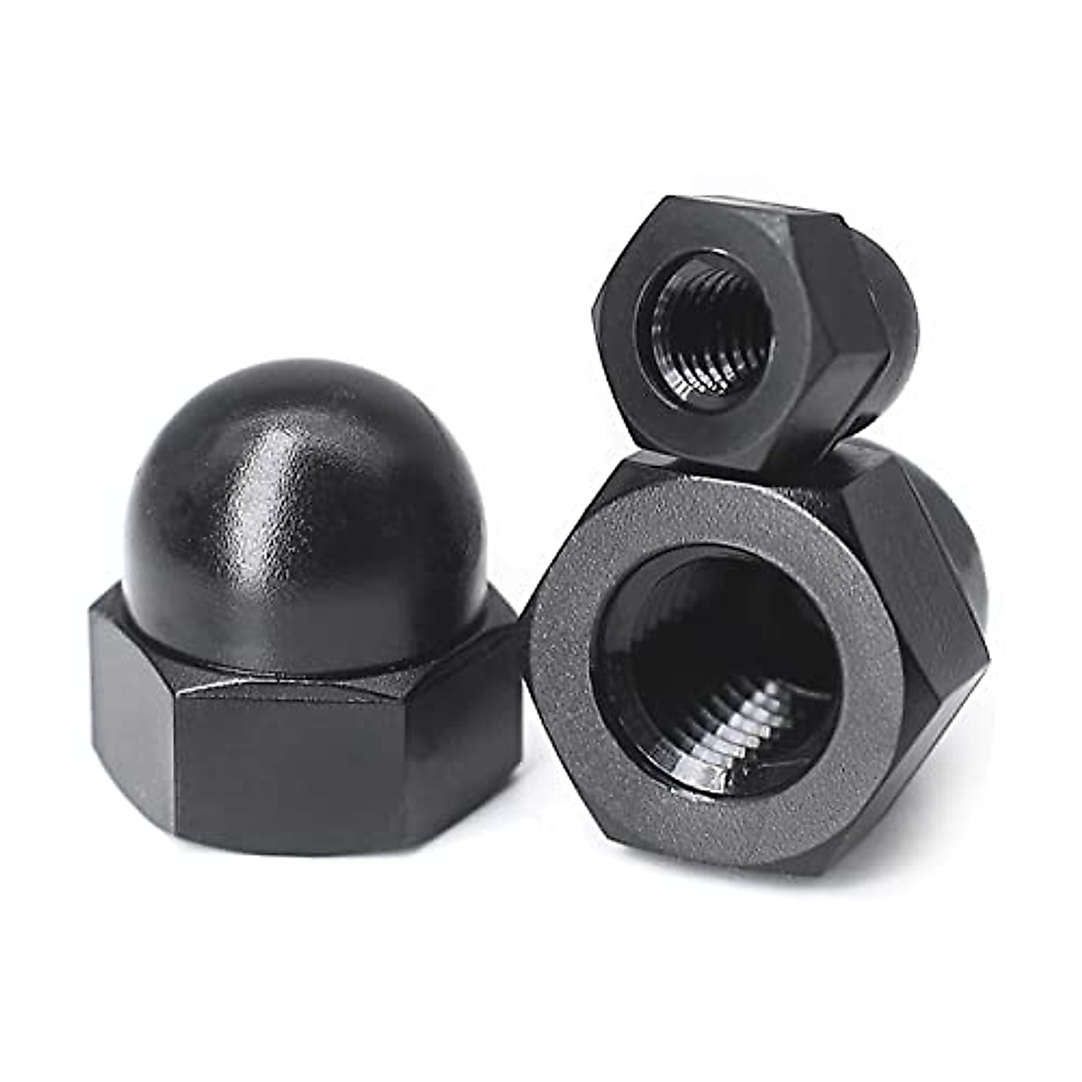 Nylon Acorn Cap Nuts M6-1.0, Black, 50Pcs-Pack