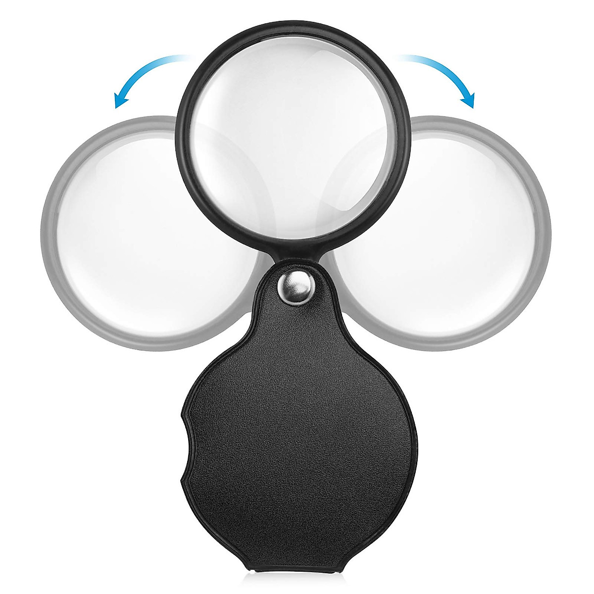 2PCS Upgrade 10X Small Magnifying Glasses for Kids/Senior, Pocket Magnifier for Reading/Close Work, Mini Folding Magnifying Magnify Glass with Protective Sheath, Ideal for Repairing/Hobby/Coins, 1.96"