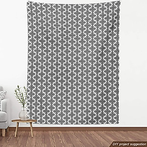 Ambesonne Celtic Fabric by The Yard, Old-Fashion Irish Knot Motifs in Symmetric Regular Design European Culture Theme, Decorative Fabric for Upholstery and Home Accents, 1 Yard, Black White