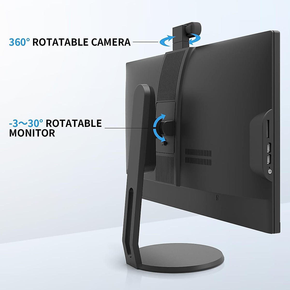 EUISHIHUA 24” All-in-One Computers, i7 Quad-Core Desktop Computer with Camera, 16G Ram 512G SSD IPS HD Display, WiFi Bluetooth for Home Entertainment Business Office (i7-Black)