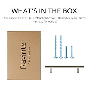 30 Pack 7.38 inch Cabinet Pulls Brushed Nickel Stainless Steel Kitchen Cupboard Handles Cabinet Handles, 5 inch Hole Center