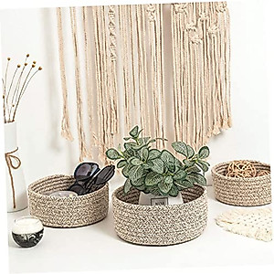 NUSITOU 3pcs Woven Storage Basket Storage Baskets Wicker Storage Bins Kids Storage Bins Woven Storage Organizer Flower Planter Basket Small Woven Baskets Woven Snacks Basket Manual
