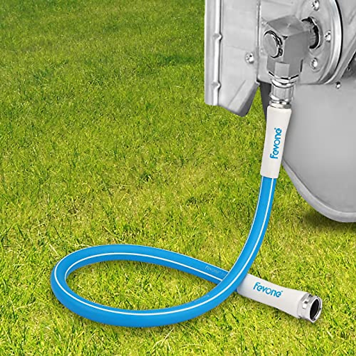 Fevone Leader Hose 3 ft Lead in Short Hose 5/8 Heavy Duty Flexible Drinking Water Hose, Garden hose Extender/Hose Reel Connector, 3/4 Solid Fittings