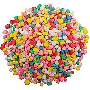 2.2 lb Decorative Rocks, Mini Rainbow Gravel Pebbles Aquarium Gravel Mixed Color Stones Succulent Cactus Bonsai Gritty Mix Rocks for Top Dressing, Plants, Fish Tank, Lanscaping, Home Decor (4-6mm)