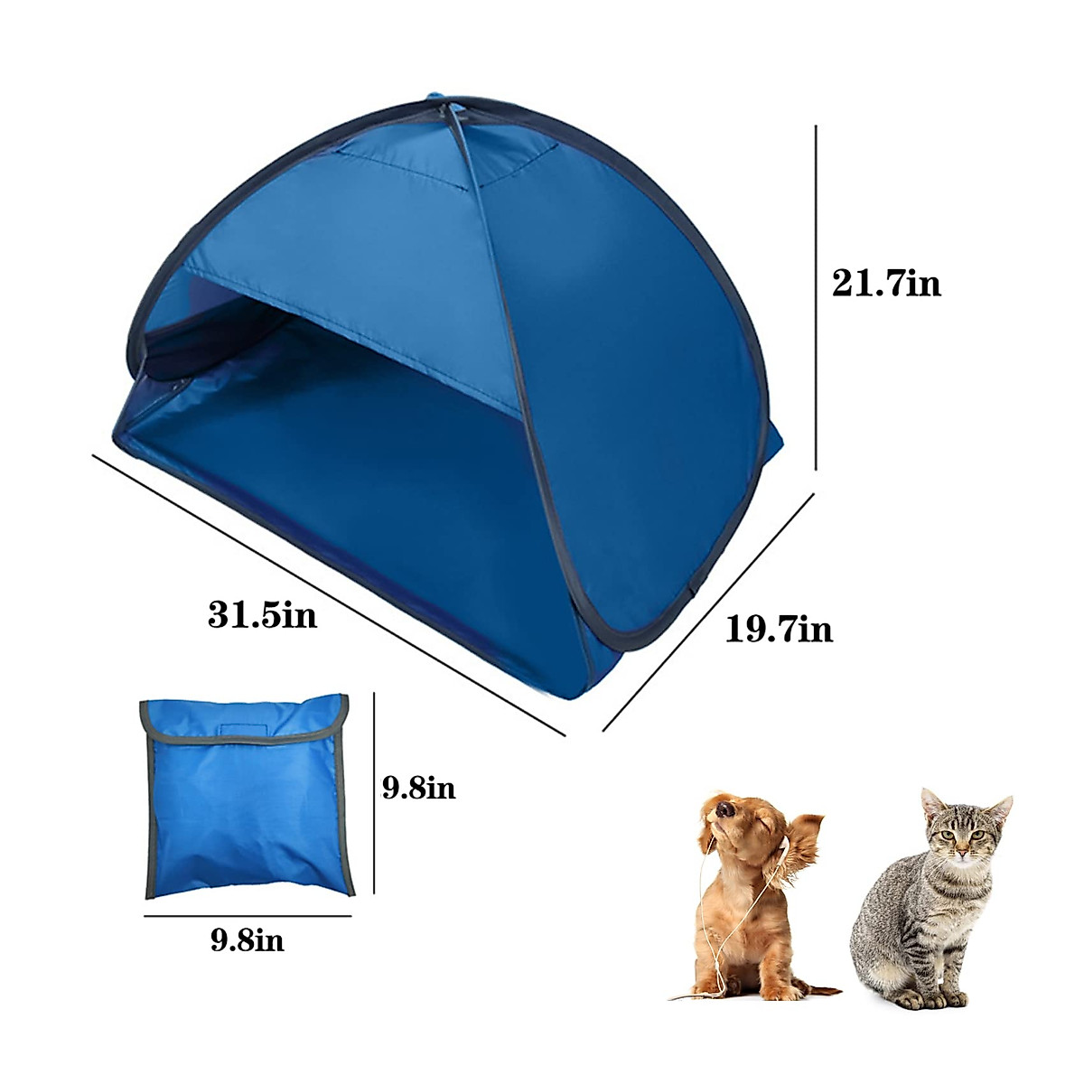 Mini Head Pop Up Tent Beach Sun Shelter Rabbit Tent House Bunny Teepee Bed Portable Sun Shade Canopy Windproof Sand Proof with Mobile Phone Stand,Mini Tent for Pets Small Pop Up Dog Tent