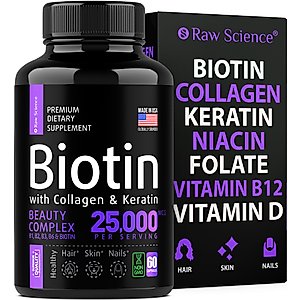 Biotin and Collagen Supplements with Keratin – Hair Skin and Nails Vitamins: Biotin 5000mcg, Keratin, Collagen for Women & Men – Skin & Hair Vitamins, Nail and Hair Growth Supplement – 60 Capsules