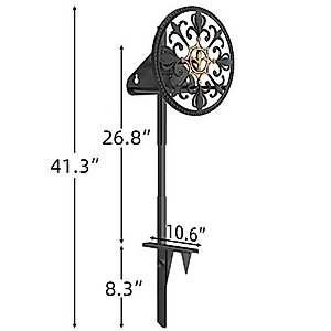 GOFORWILD Garden Hose Holder, Decorative Hose Butler Sturdy Water Hose Rack, Durable Wall Hose Hanger, Holds 125-Feet of 5/8-Inch Hose, Hose Reel, Made of Stainless Cast Aluminum, 7007