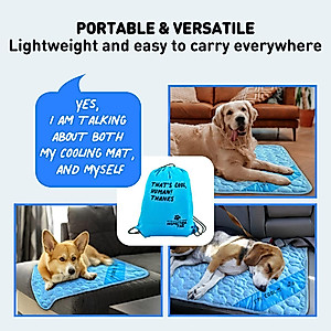 INSPECTOR TAIL Cooling Mat + 2 Washable Pee Pads | Bonus String Bag for Traveling & Dry Bag to Storage Wet Pads | Cooling Blanket for Large & Extra Large Dogs | 5 Pack Dog Essentials