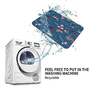 Bath Rugs Palm Tree Island Doormats Stone Diatomaceous Earth Rug Non-Slip Ocean Summer Bathroom Mat Washable Absorbent Mud Floor Mats for Indoor and Outdoor 15.7"x23.6"