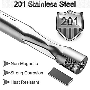 69785 Grill Burner &7635 Flavorizer Bars Grill Replacement Parts for Weber Spirit 200 I & II 200, Spirit E-210 E-220 S-210 S-220 Series with Front Controls, 15.3 Inch Gas Grill Kit for Weber 3Pack