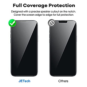 JETech Full Coverage Screen Protector for iPhone 13 Pro Max 6.7-Inch, Tempered Glass Film with Easy Installation Tool, Case-Friendly, HD Clear, 3-Pack