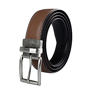 Dockers Men's Reversible Casual Belt with Comfort Stretch-cognac/black, Medium