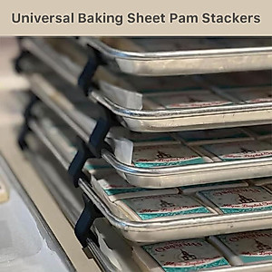 16Pcs Baking Sheet Stackers, Baking Sheet Stacking Clips, Universal Baking Sheet Pan Stackers, Layered Tray Holder Stackers, Stacking Cookie Tray Clips, for Restaurants, Kitchen (Black*16pcs)