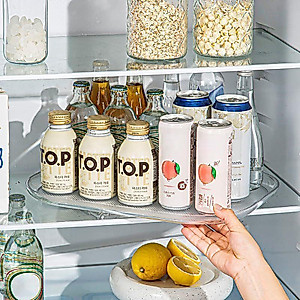 Dxcaicc Transparent Turntable,Rectangular Aclyic Lazy Susan Rotating Countertop Storage Rack for Refrigerator,Fridge Organizer for Kitchen Storage Cabinet Table