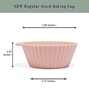 The Silicone Kitchen Reusable Silicone Baking Cup Silicone Muffin Liners for Cupcakes, BPA Free, Regular, 24 Pack, Pink Gray Blue