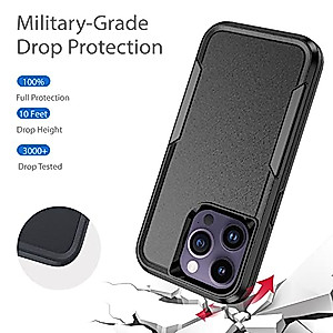 Hsefo Designed for iPhone 14 Pro Max Case, Heavy Duty Protection Shockproof Dropproof Dustproof Anti-Scratch Cover Protective Phone Case for iPhone 14 Pro Max -Black