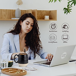 Tikooere Ceramic Coffee Mug, 20 oz Coffee Cup with Large Handle for Coffee Tea Latte, Black Coffee Mug for Men Dad Husband Christmas Gift, Funny Mug for Home Decor, Dishwasher & Microwave Safe