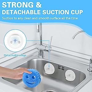 AUAUY Sponge Holder, 1 Pcs Kitchen Sponge Holder, Sponge Holder for Kitchen Bathroom Sink with Suction Cup Installation, Designed for Round Sponges, Dishwasher Safe(Sponges Not Included)