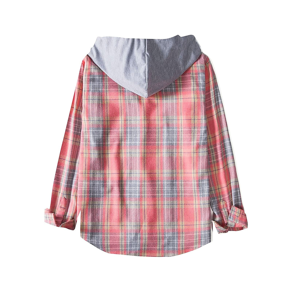 Mens Hoodies, Fashion Hoodies For Men Big And Tall Black Hoodies Large Hoodie Blank Men's Check Shirt Fashionable Loose Contrast Stitched Hooded Shirt Grey Sweatshirt Zip Up (XXL, Khaki)