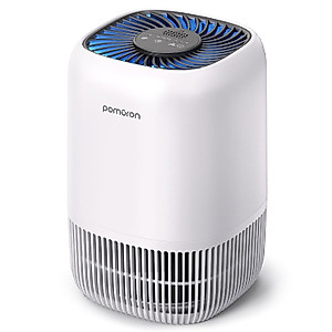 POMORON Air Purifiers for Bedroom Home, Air Filter Cleaner with Fragrance Sponge, H13 True HEPA Filter for Smoke, Allergies, Pollen, Pet Dander, Odor, Dust, Portable Air Purifier for Bedroom Office