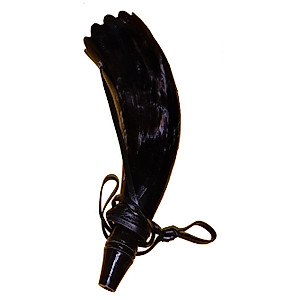 Reed Horn Viking Blowing Horn with Horn Whistle - Handcrafted Ox Horn Bugle - Medium Sound - Festivals, Ceremonies - Medieval Horn Instrument (With Leather Cord-8 Inch)