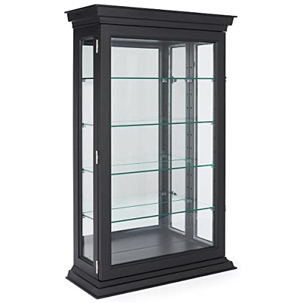 Displays2go 20" Countertop/Wall Mount Display Case, Adjustable Shelves, Locking - Black (DCC2033BK2)