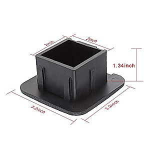 LFPartS 2" Rubber Trailer Hitch Cover Tube Plug Insert Fits 2" Receivers (Plain Black)