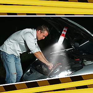 6 Pcs LED Road Flares Emergency Warning Light Bright Red Highway Beacon Safety Strobe Light Roadside Flares Lights with Magnetic Bases and Detachable Stands for Car Truck Vehicles (Batteries Excluded)