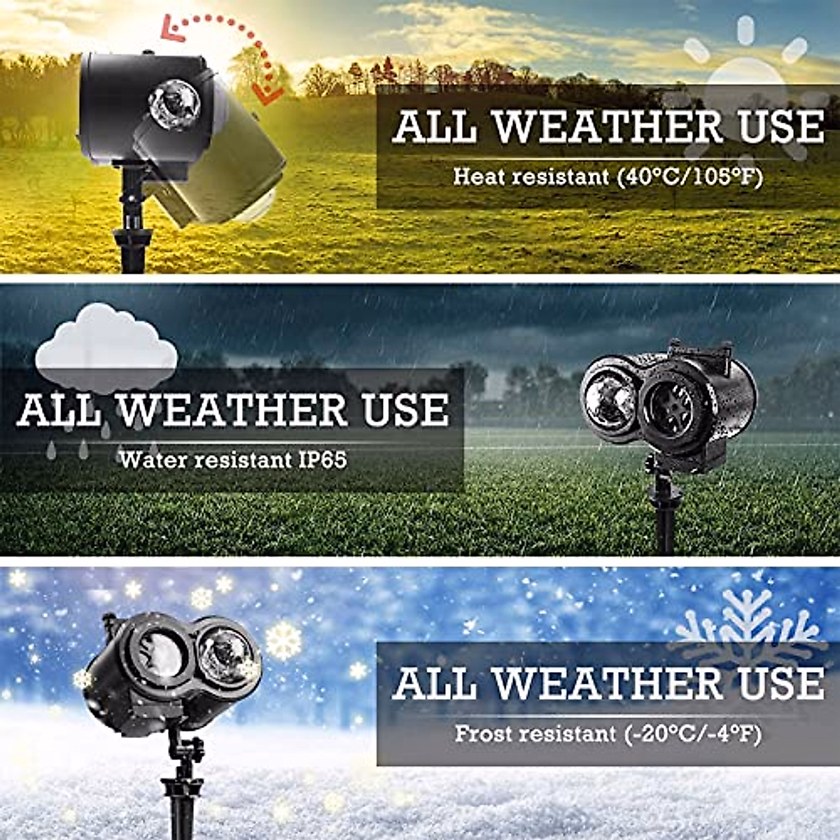 Samyoung Halloween Christmas Projector Lights Outdoor, 2-in-1 LED Christmas Snowflake Projectors with Remote Control Timer, Moving Patterns & Ocean Wave Waterproof for Xmas Halloween Holiday Party