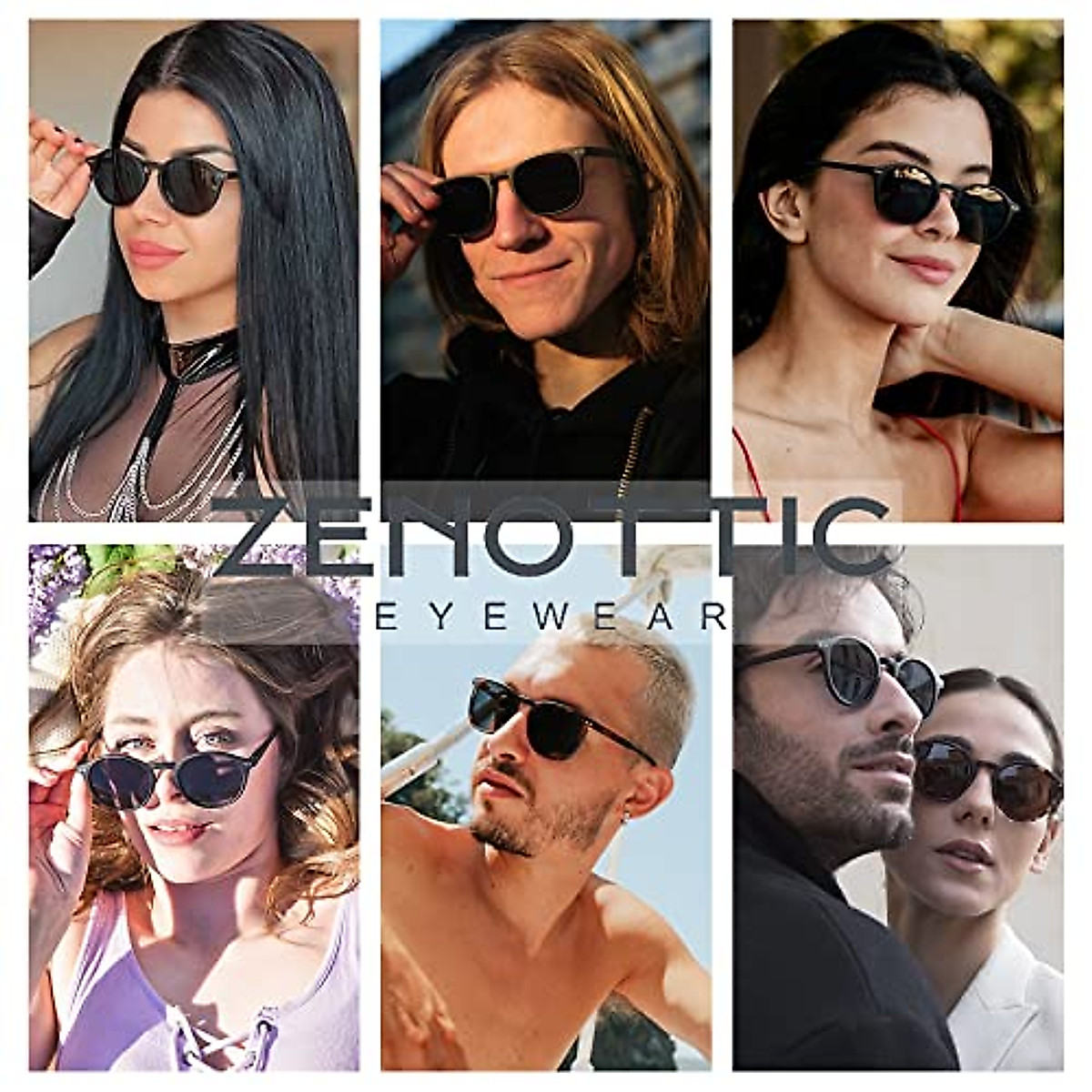 ZENOTTIC Polarized Sunglasses for Women Men: Retro Shades Round | Square Frame UV Protection 2 Pack