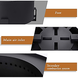 GIODIR Smokeless Fire Pit Outdoor Wood Burning, 21.5 Inch Steel Double Flame Fire Pit Large Portable Stove Bonfire for Outside, Backyard, Camping, Picnic, Garden w/ 1 Pokers and Cover, Black