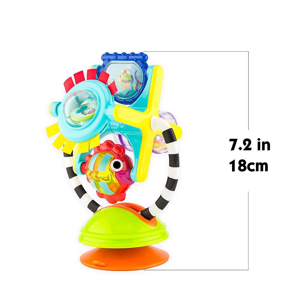 Sassy Fishy Fascination Station 2-in-1 Suction Cup High Chair Toy | Developmental Tray Toy for Early Learning | for Ages 6 Months and Up