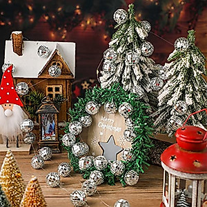 12 Meters Disco Ball Beaded Curtain Christmas Tree Ornaments Decorations Reflective Mini Disco Ball Ornaments Hanging Disco Ball for Window Door Curtain Passage Wedding Backdrop