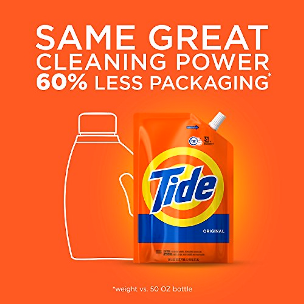 Tide Laundry Detergent Liquid Soap Pouches, High Efficiency (HE), Original Scent, 93 Total Loads (Pack of 3)