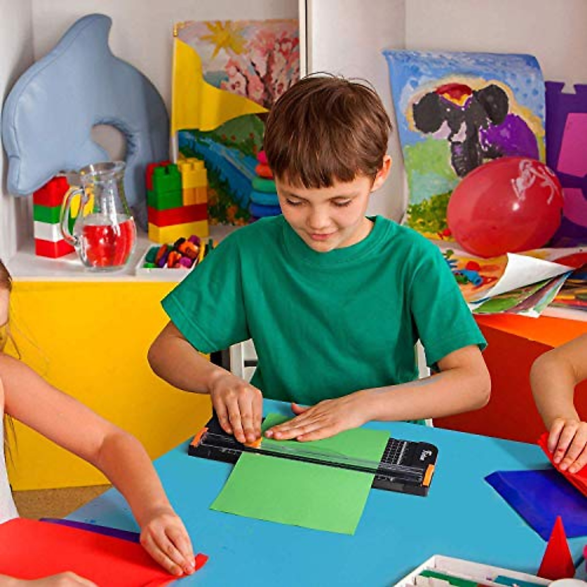 Firbon A4 Paper Cutter Bundle with 5Pcs Replacement Blades, 12 Inch Titanium Paper Trimmer Scrapbooking Tool with Side Ruler for Craft, Coupon, Label, Cardstock