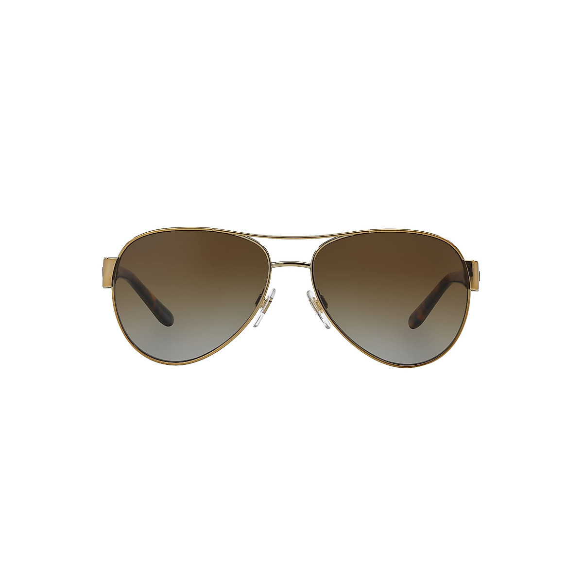 Ralph by Ralph Lauren Women's RL7047Q Aviator Sunglasses, Shiny Pale Gold/Gradient Brown Polarized, 58 mm