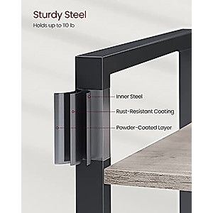 VASAGLE 6-Tier Tall Bookshelf, Large Bookcase with Steel Frame, Deep Book Shelf for Living Room, Home Office, Study, 11.8 x 31.5 x 73.2 Inches, Industrial Style, Greige and Black ULLS082B02